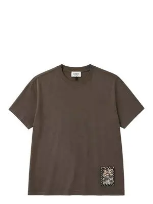 LANEUS Patch-detail T-shirt - Brown