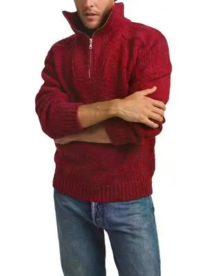CESAR CASIER Alaska Quarter-zip Sweater - Red