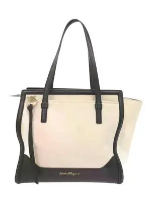 FERRAGAMO 2000-2026 Canvas Amy Tote Bag - Neutrals