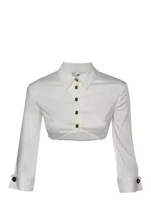 Elisabetta Franchi Button-down Cropped Shirt - White