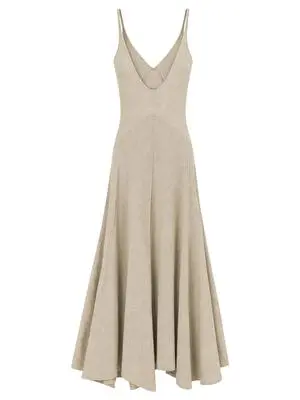 BELSIZE25 Neutrals Winter Ballet Dress – Cashmere Blend Backless Knit Dress - Grey
