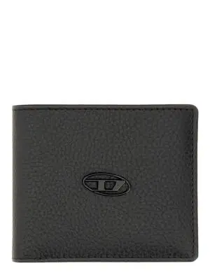 DIESEL® Portafoglio Bifold Con Logo - Black