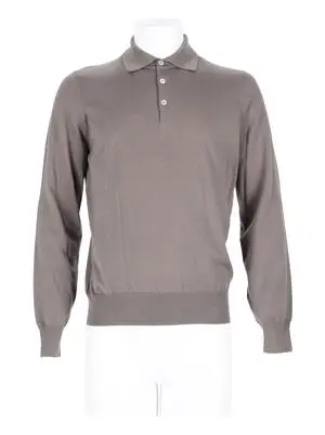 Brunello Cucinelli Polo In Maglia Di Cotone - Gray