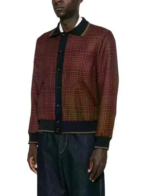 Emporio Armani Check-pattern Button-up Jacket - Red