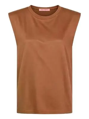 Valentino Garavani Padded-shoulder Tank Top - Brown