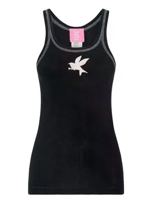 ONETEASPOON Jett Bird-patch Ribbed Vest