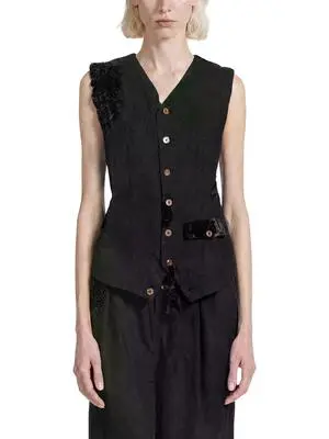 ALEKSANDR MANAMÏS Mended Poets Velvet-panel Waistcoat