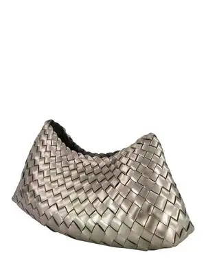 Dragon Diffusion Comporta Leather Clutch Bag - Silver