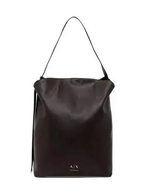 Armani Exchange Logo-print Shoulder Bag - Brown