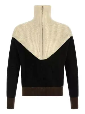 Kiton Color-block Ribbed-knit Sweater - Black