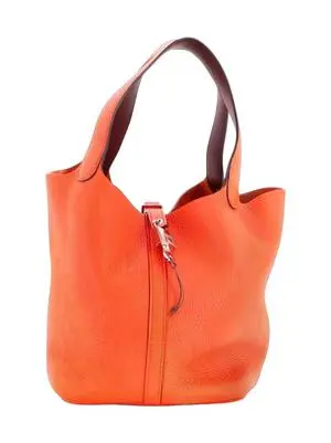 Hermès Eclat Picotin Lock Bag Clemence Mm Bucket Bag Orange