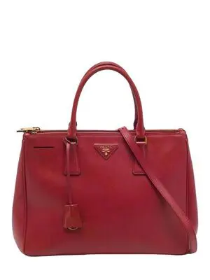 Prada Medium Galleria Saffiano Lux Tote Bag - Red