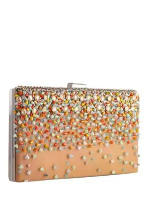 GEMY MAALOUF Bejewelled Box Clutch Bag - Neutrals