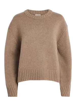 Almada Label Wool-cashmere Crew-neck Sweater - Brown
