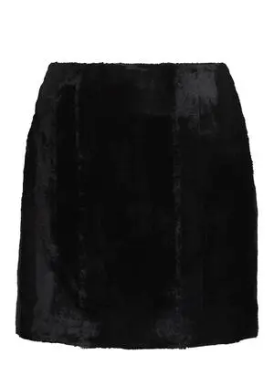 BLAZÉ MILANO Faux Fur Coci Mini Skirt - Black