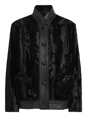 BLAZÉ MILANO Faux Fur Coiba Bomber Jacket - Black