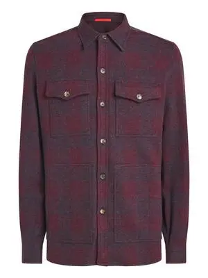 ISAIA Wool Check Overshirt