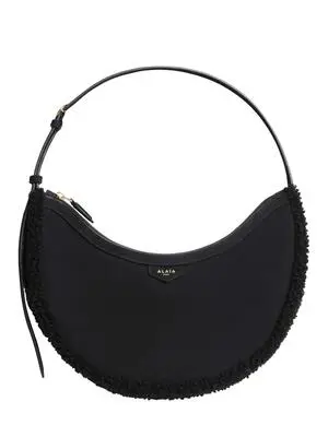 Alaïa Small Shearling One Piece Demi Lune Shoulder Bag - Black