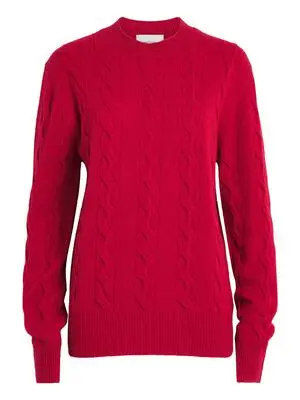 AMI Paris Wool Cable-knit Sweater - Red