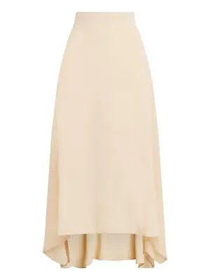 AMI Paris Cotton-linen Godet Midi Skirt - Ivory