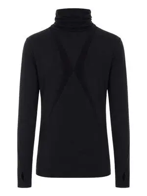 THOM KROM Funnel Neck Hooded Sweater - Black