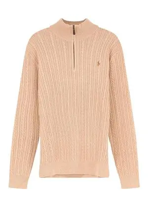 Polo Ralph Lauren Polo Ralph Lauren Cable-Knit Quarter-Zip Jumper Brown