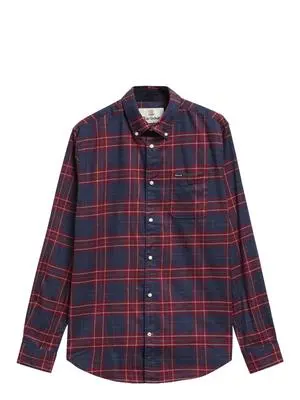 Barbour Tartan Check Button-down Long Sleeve Shirt - Red