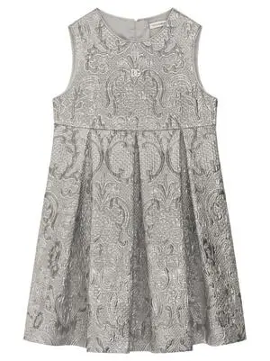 Dolce & Gabbana Jacquard Sleeveless Dress - Silver