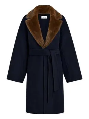 P.a.r.o.s.h Faux-fur Collar Belted Coat - No