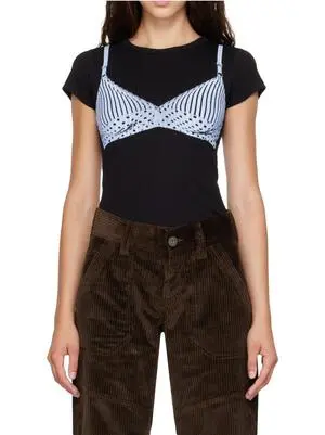 Vaquera Bra-top T-shirt - Black