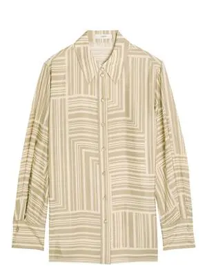 JOSEPH Striped Long-sleeved Shirt Light Brown