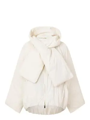Marella Zip-up Hooded Casual Jacket - Cream