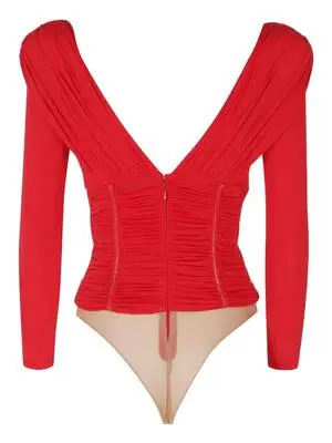 ELISABETTA FRANCHI Elisabetta Franchi Ruched Zip Bodysuit