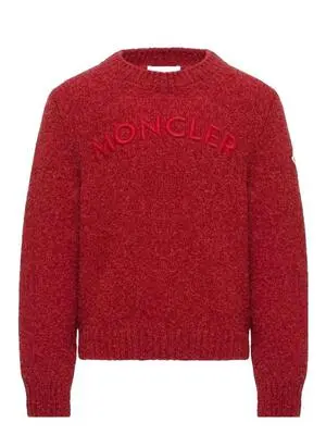 MONCLER Logo Bouclé Wool Blend Sweater