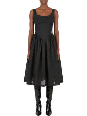 VIVIENNE WESTWOOD Sunday Long Bustier Dress With Square Neck - Black