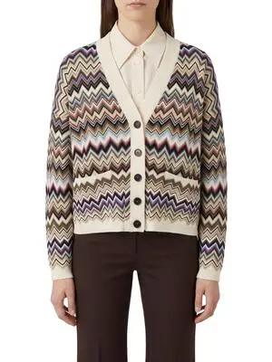 MISSONI Multicolour Zig Zag Wool Blend Cardigan