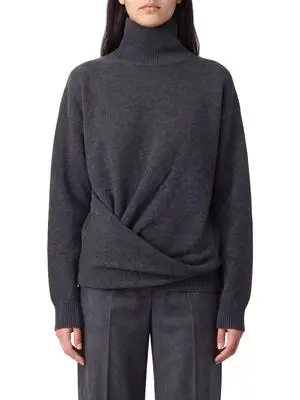 RÓHE High Neck Jumper In Wool With A Relaxed Fit And Dropped Shoulders - Grey