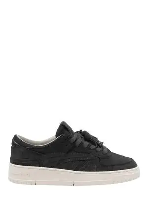 D.a.t.e. Suede Low-top Trainers With A Perforated Toe And Printed Logo - Grey