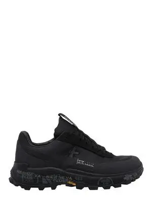 Premiata Devin Technical Fabric Sneakers With Serrated Vibram Sole - Black