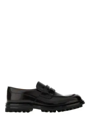 Church's Brushed Calfskin Penny Loafers With Saddle Strap And Raised Apron Toe - Brown