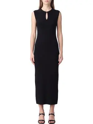 BY MALENE BIRGER Sleeveless Stretch Viscose Midi Sheath Dress - Black