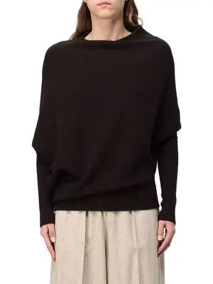 AGNONA Long-sleeved Crewneck Jumper In Pure Cashmere With Ribbed Trims