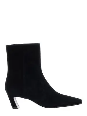 STUART WEITZMAN Suede Ankle Boots With Flared Mid-heel - Black