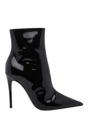 Paris Texas Vera Patent Leather Ankle Boots With Stiletto Heel - Black