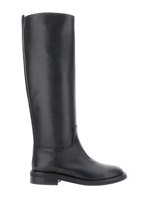 VIA ROMA 15 Smooth Leather Knee-high Boots With Low Heel And Rubber Sole