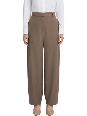 BY MALENE BIRGER High-waisted Wide-leg Recycled Viscose-blend Trousers - Beige