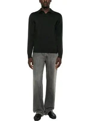 FILIPPO DE LAURENTIIS Polo-collar Sweater - Green