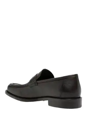 MORGILLO Penny Leather Loafers - Brown