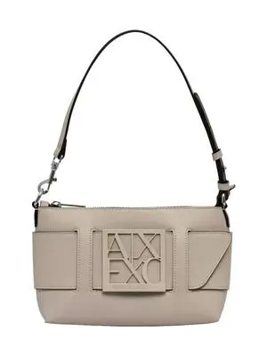 Armani Exchange Logo-plaque Shoulder Bag - Neutrals