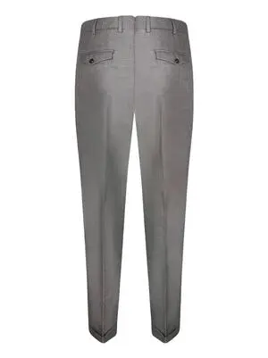 PT TORINO Pleated-detail Turn-up Trousers - Grey